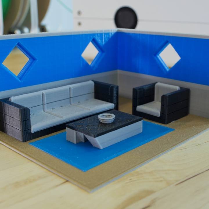 3D Printable Multi-color Living Room by Mosaic Manufacturing