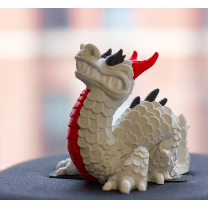3D Printable Multi-Color Longhuo the Eastern Dragon by Mosaic Manufacturing