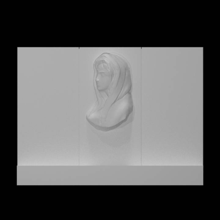 3D Printable Relief of a veiled woman by Scan The World