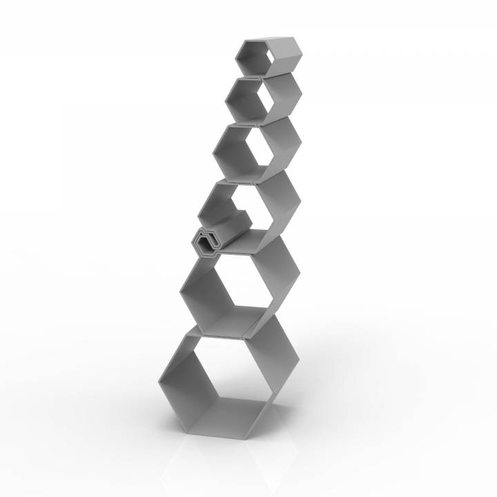 3D Printable Hexagon Stack by Karla Kort