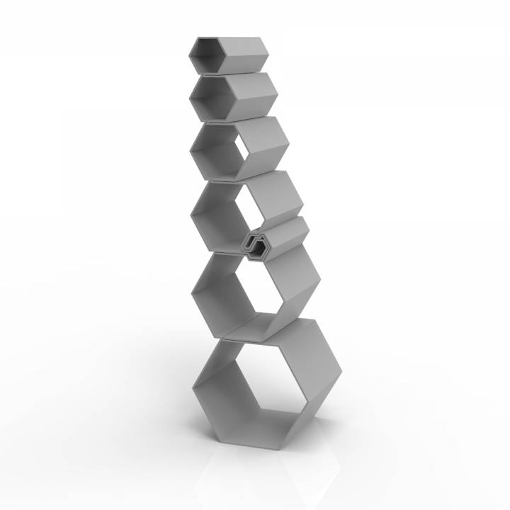 3D Printable Hexagon Stack by Karla Kort