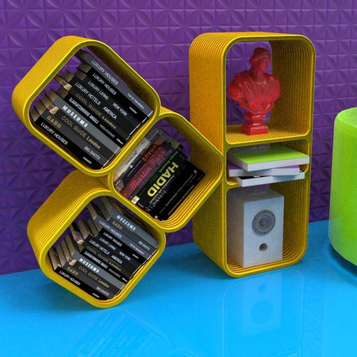 3D Printable Modular shelving by Roberto Salgado Suero