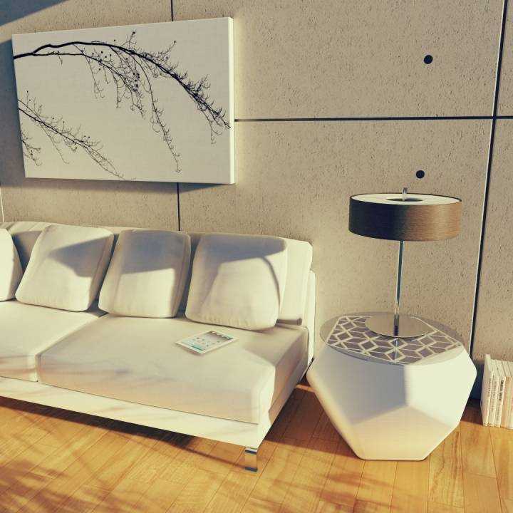 3D Printable Geometric End Table by Dylan Pendlebury