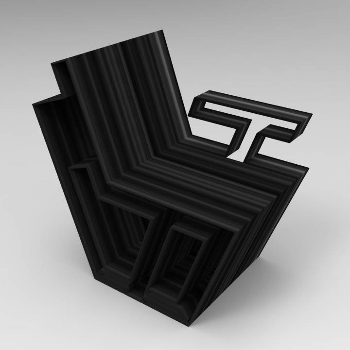 3D Printable geometric chair by Karla Kort