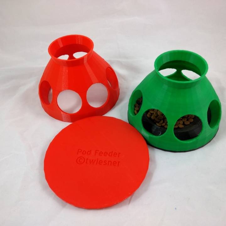 3D Printable Cat Pod Feeder by Tanya Wiesner