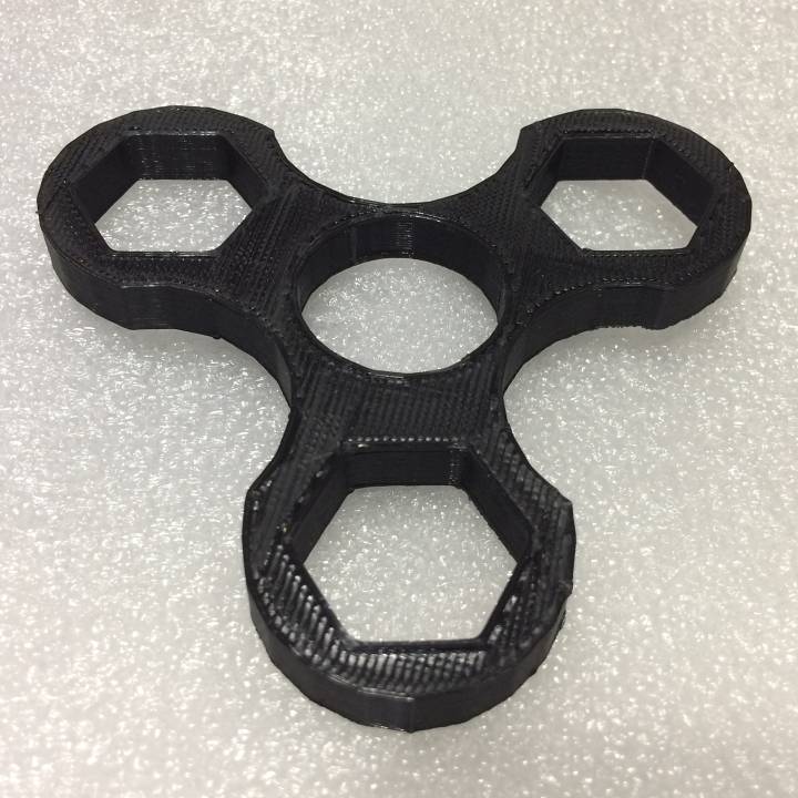 3D Printable Tri-Hex Fidget Spinner by Eric Fogle