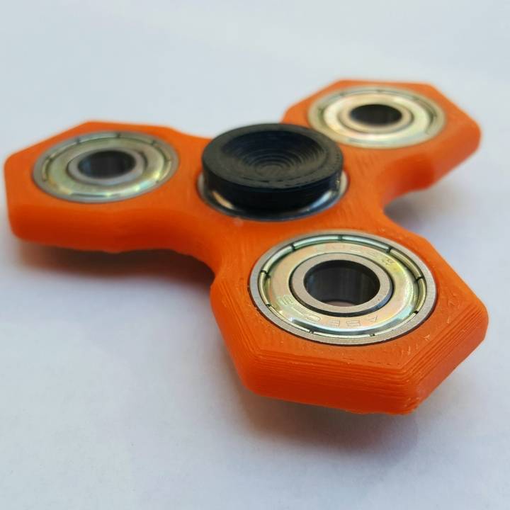 3D Printable Hex Fidget Spinner w/ 608 Bearings! by 3D Central