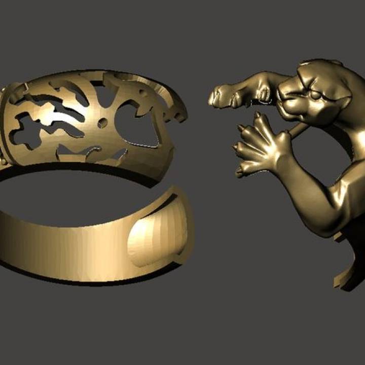 3D Printable Ring Panthera 2 Parts by Poignie Frédéric