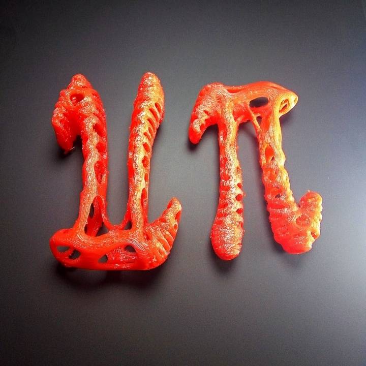 3D Printable The Letter Pi - Voronoi Style by Roman Hegglin