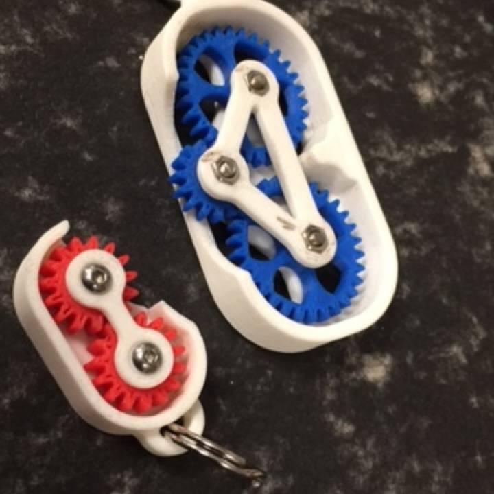 3D Printable Fidget Gear Keyring Mini by Evan Kennedy
