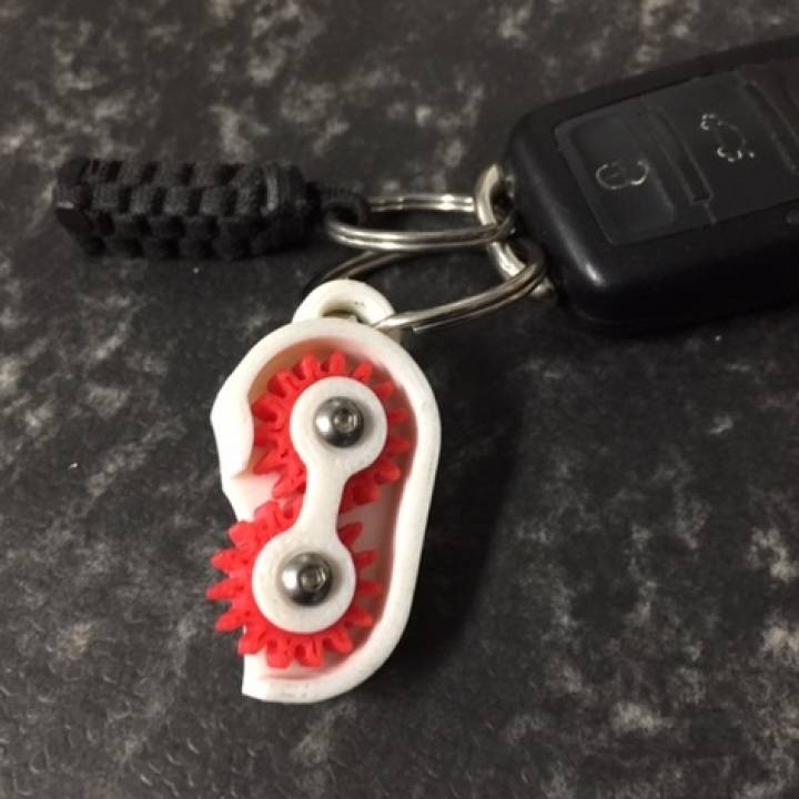 3D Printable Fidget Gear Keyring Mini by Evan Kennedy