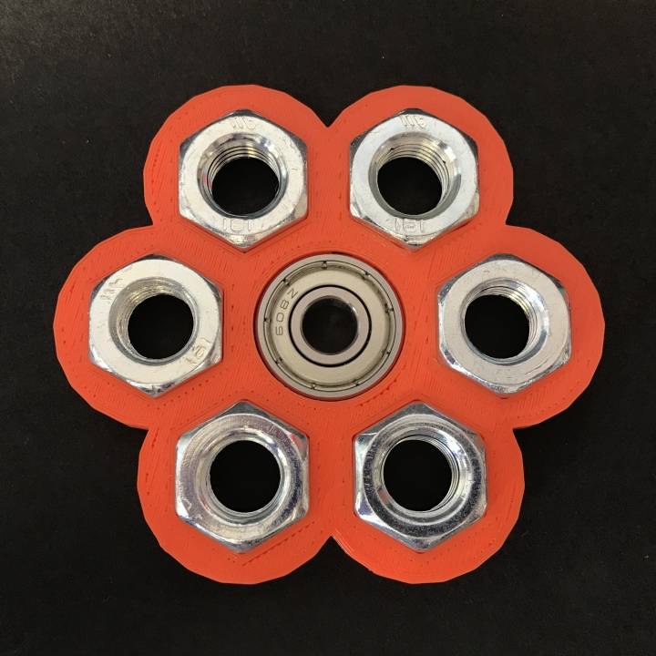 3D Printable Small Hex-Hex Fidget Spinner by Eric Fogle