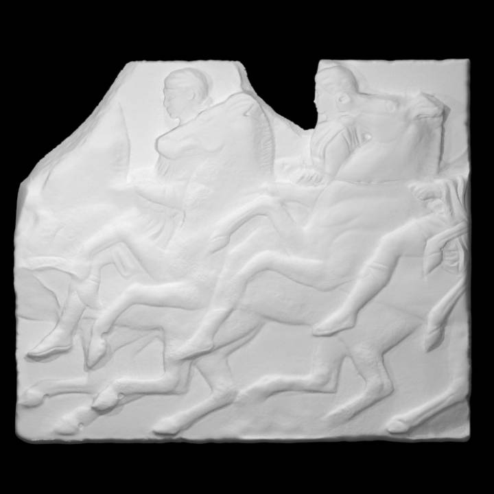 3D Printable Parthenon Frieze _ North XL, 109-111 by Scan The World