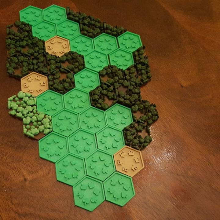 3D Printable Tabletop Trees (Hex) by John Bishop