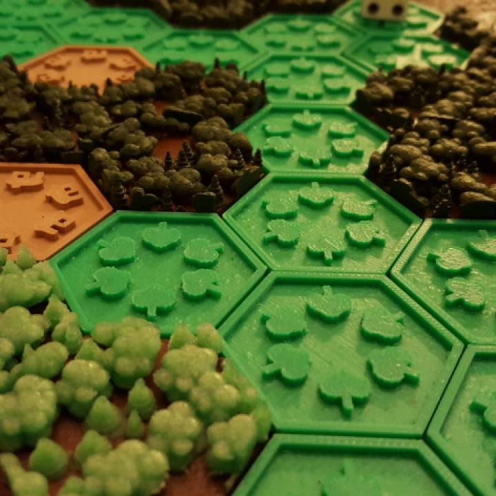 3D Printable Tabletop Trees (Hex) by John Bishop