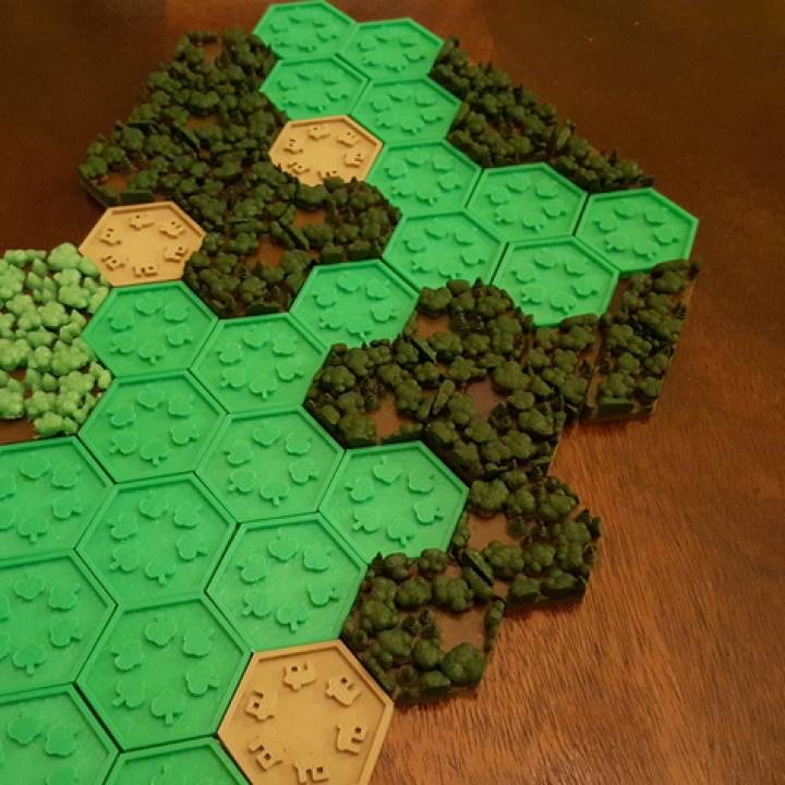 3D Printable Tabletop Trees (Hex) by John Bishop