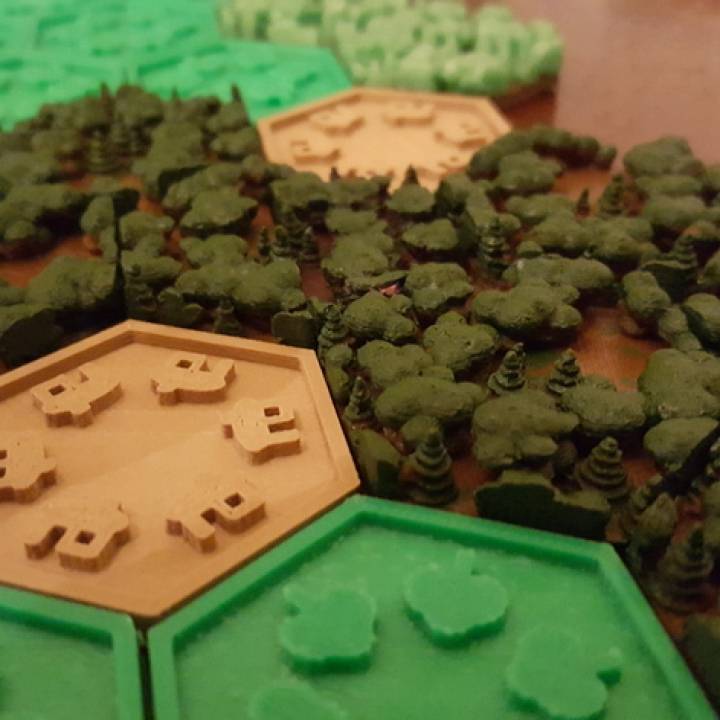 3D Printable Tabletop Trees (Hex) by John Bishop