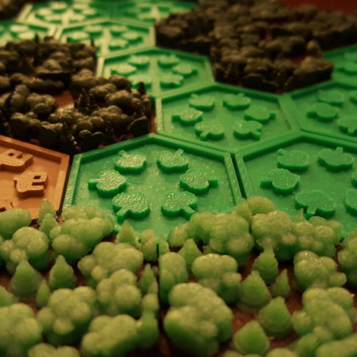 3D Printable Tabletop Trees (Hex) by John Bishop