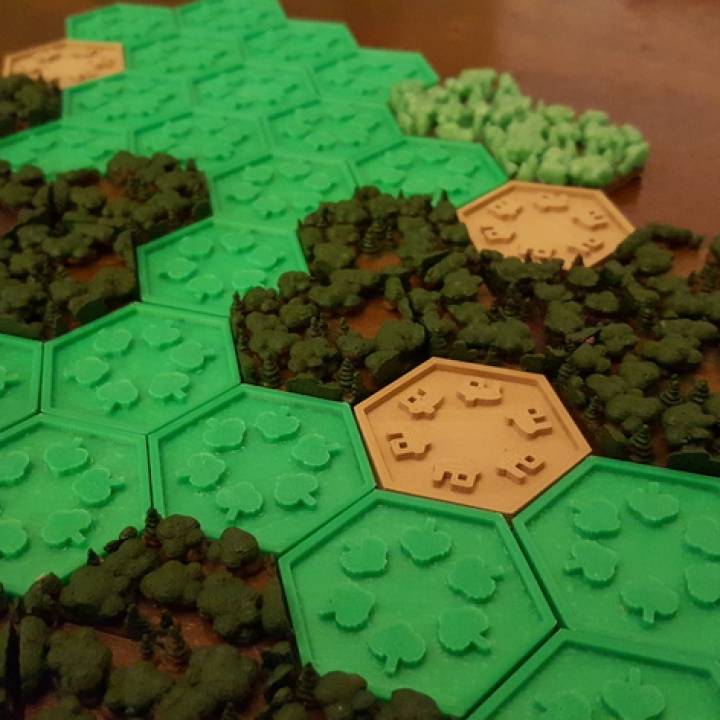 3D Printable Tabletop Trees (Hex) by John Bishop