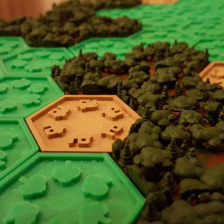 3D Printable Tabletop Trees (Hex) by John Bishop