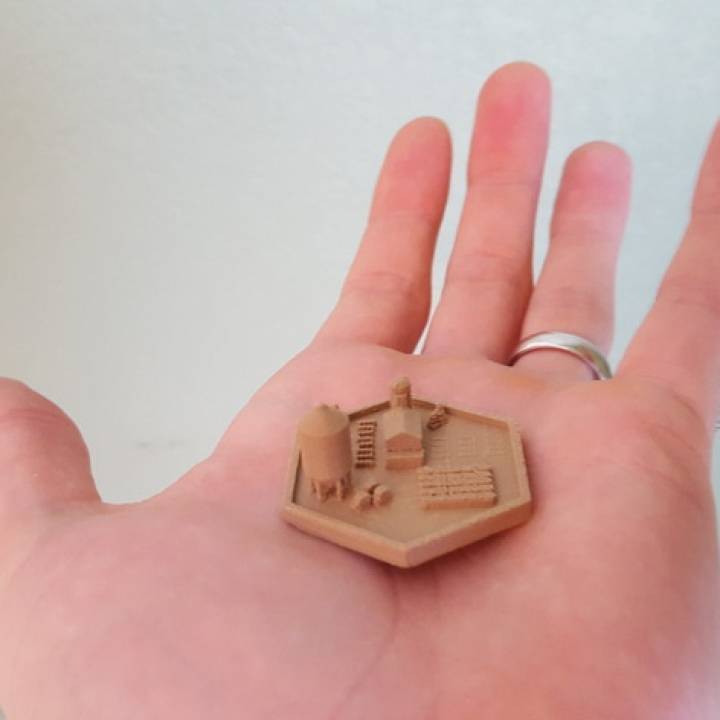 3D Printable Tabletop Farm (hex) by John Bishop