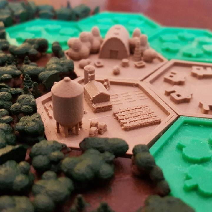 3D Printable Tabletop Farm (hex) by John Bishop