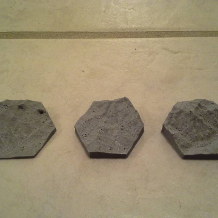 3D Printable Mountain Tile (hex) by John Bishop