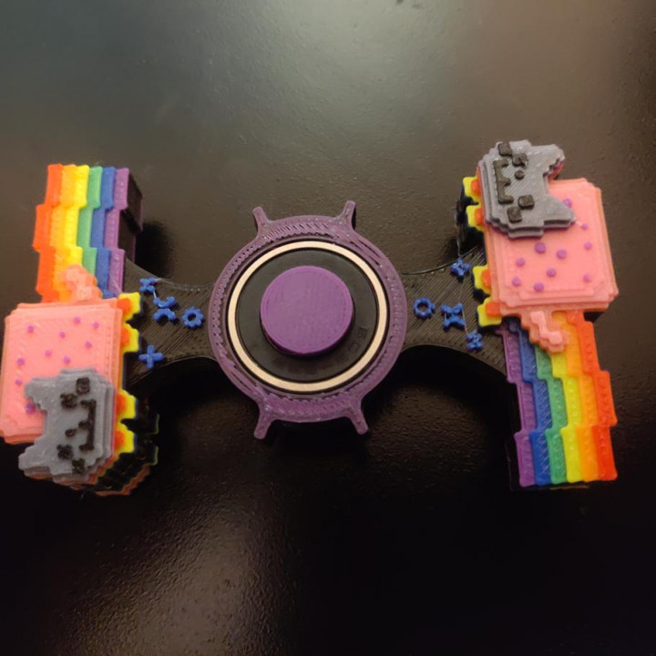 3D Print of Nyan Cat Fidget Spinner Deluxe Version by kerbybit