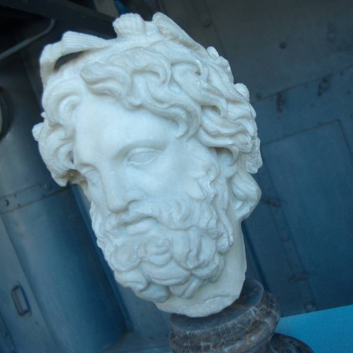 3D Printable Head of Silvanus Crowned with Pine by Scan The World