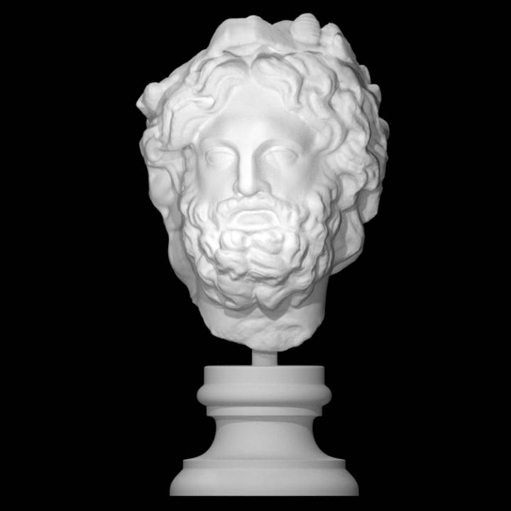 3D Printable Head of Silvanus Crowned with Pine by Scan The World