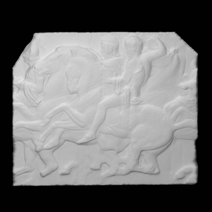 3D Printable Parthenon Frieze _ North XLIII, 118-119-120-121 by Scan ...
