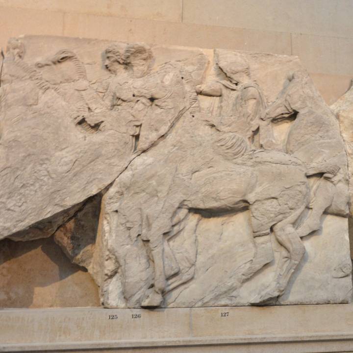 3D Printable Parthenon Frieze _ North XLV, 125-126-127 by Scan The World