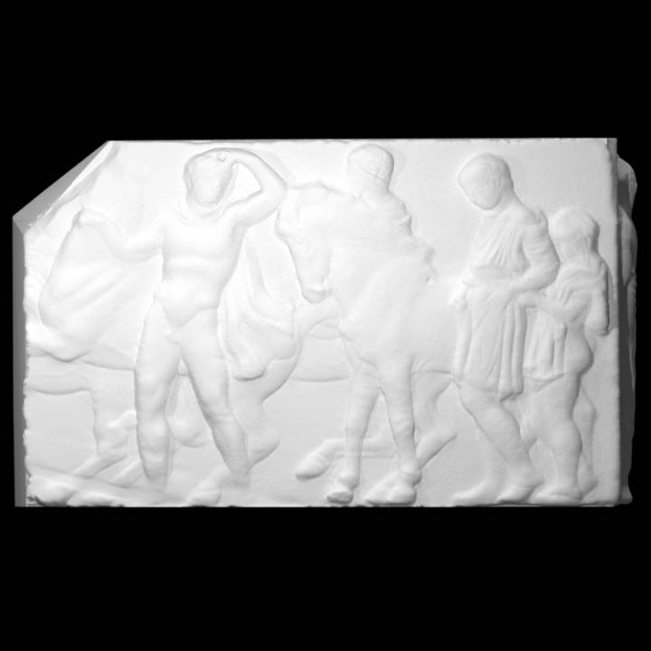 3D Printable Parthenon Frieze _ North XLVII, 132-136 by Scan The World