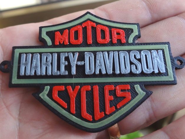 3D Printable 4 Colors Harley Davidson Logo by Davide Dalfiume