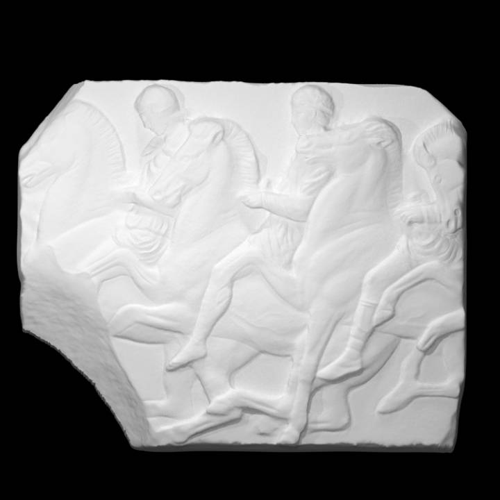 3D Printable Parthenon Frieze _ North XLIV, 122-123-124 by Scan The World