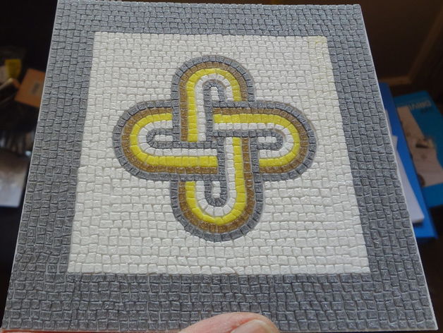 3D Printable Roman Mosaic - 4 colours King Solomon knot by Davide Dalfiume