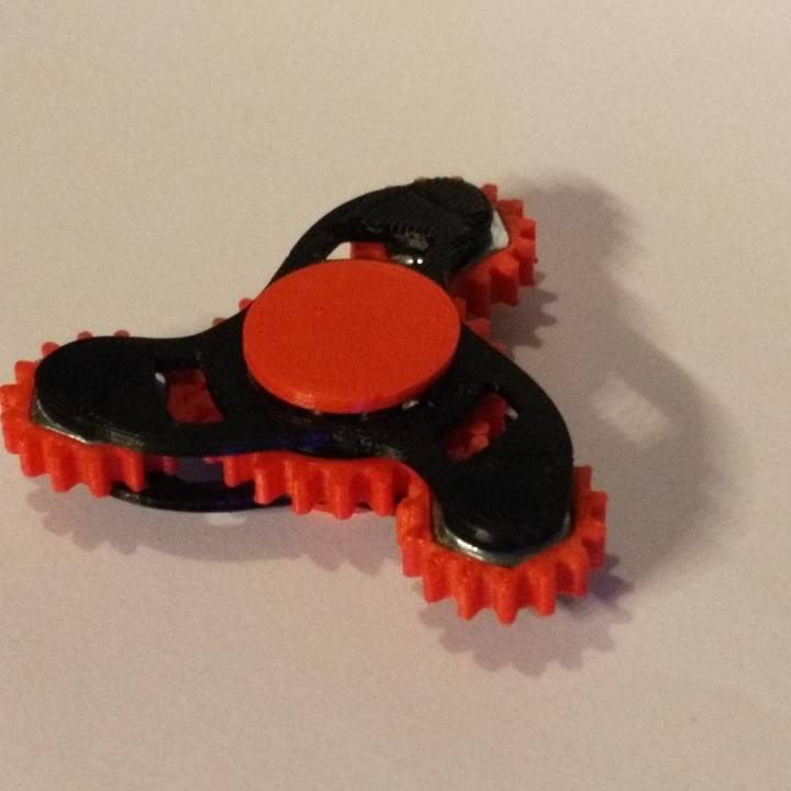 3D Printable Geared Tri Fidget Spinner by Eoghan O'Duffy