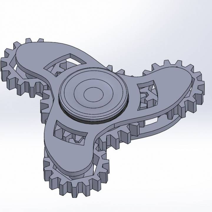 3D Printable Geared Tri Fidget Spinner by Eoghan O'Duffy