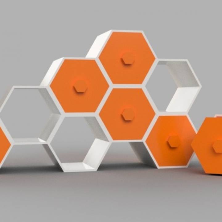 3D Printable Modular Hex Drawers by Dan O'Connell