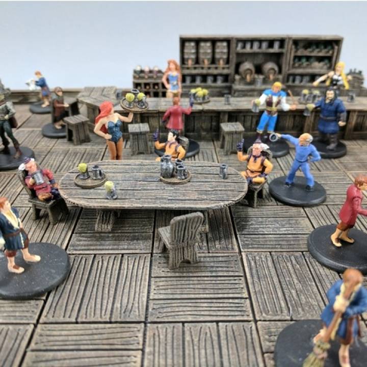 3D Printable HeroClix Conversion: Poison Ivy to Bar Maid by Ryan Beasecker