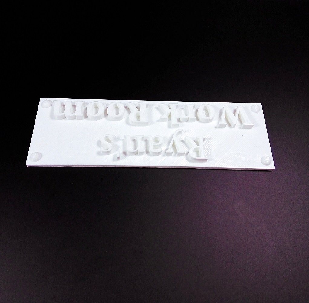 3D Printable Work Room Sign by Ryan Smith
