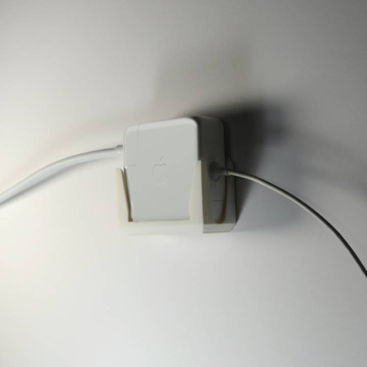 3D Printable Mac Power Adapter Holder by Henry Qiu