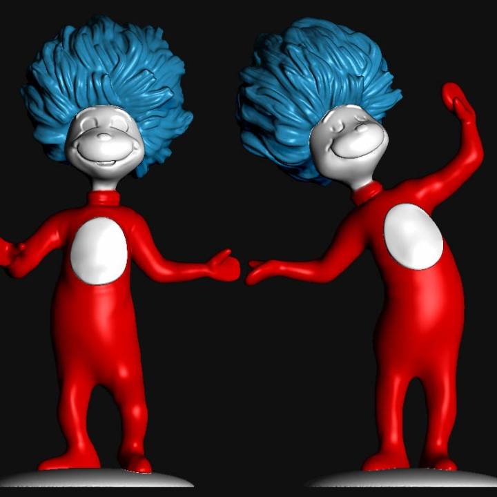 3D Printable Thing 1 and Thing 2 by cmag