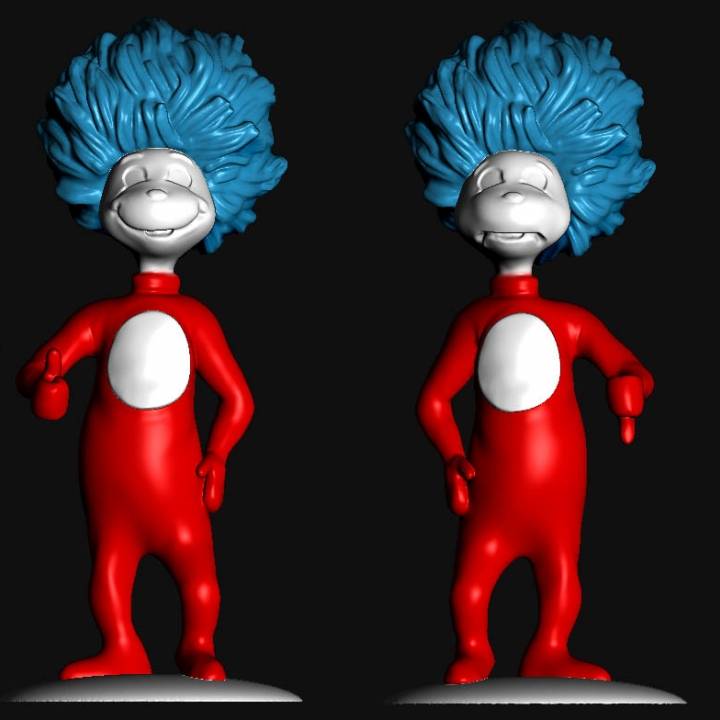 3D Printable Thing 1 and Thing 2 by cmag