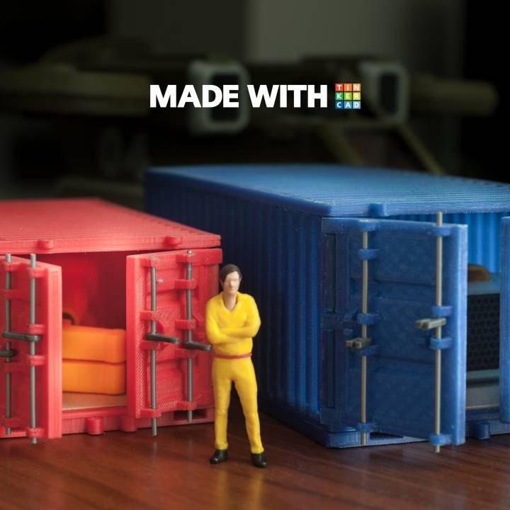 3D Printable Cargo Container (Large) by Yuriy Sklyar