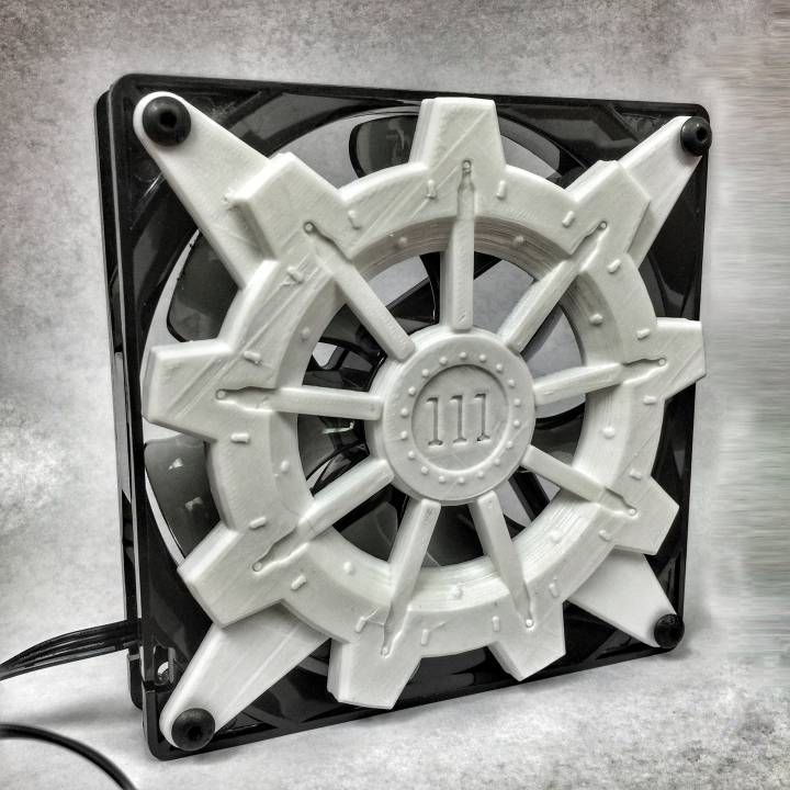 3D Printable Fallout 4 Vault 111 - 120mm Fan Shroud by Raleigh Shade