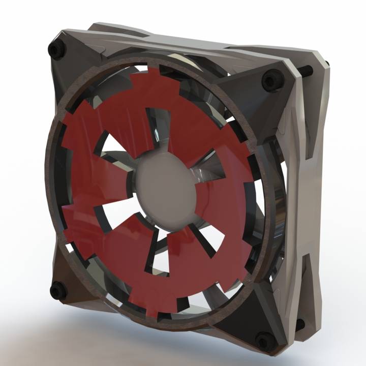 3D Printable Star Wars Galactic Empire 120mm Fan Shroud by Raleigh Shade