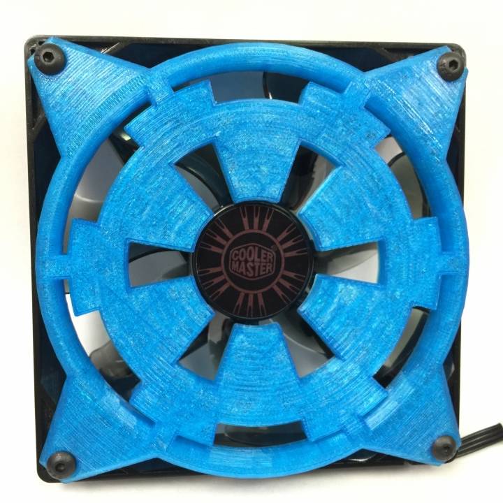 3D Printable Star Wars Galactic Empire 120mm Fan Shroud by Raleigh Shade