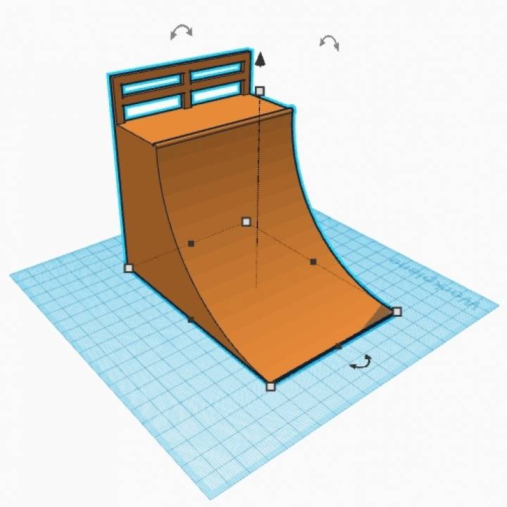 3D Printable Fingerboard Half Pipe/Quarter Pipe by Will Curry