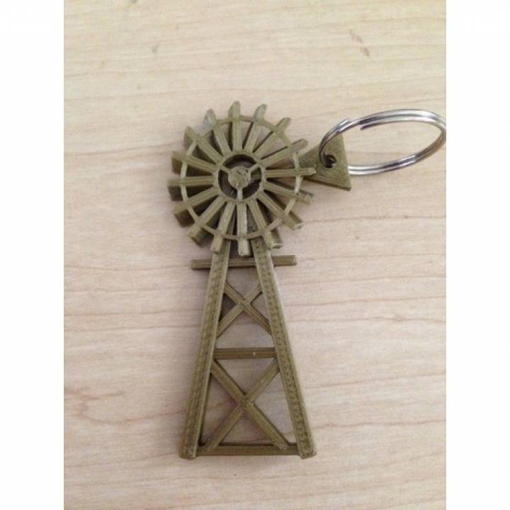 3D Printable Windmill Keyring by Jaco Engelbrecht